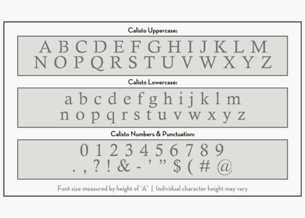 Calisto Font Alphabet Stencil | Letter Stencils | Stencils Online
