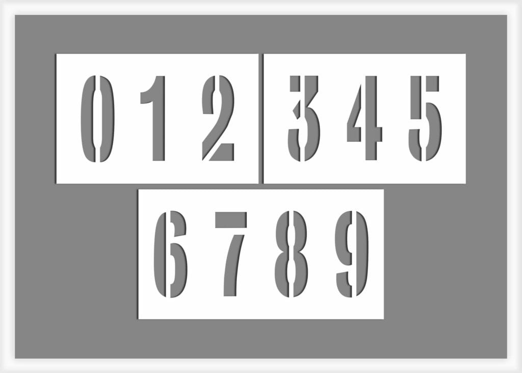 Numbers 0-9 Stencil | Pavement Stencils | Stencils Online