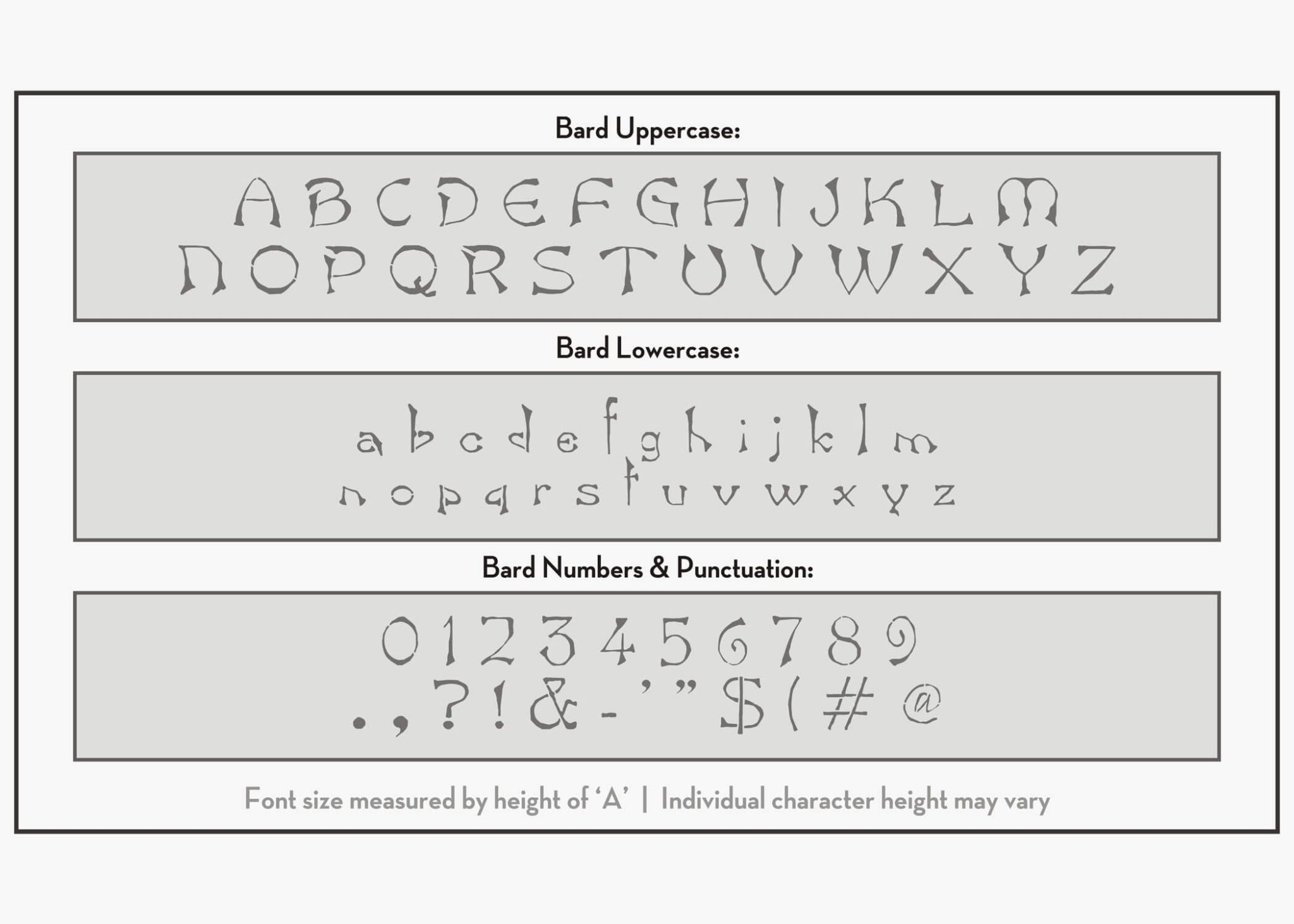 Bard Font Alphabet Stencil | Letter Stencils | Stencils Online