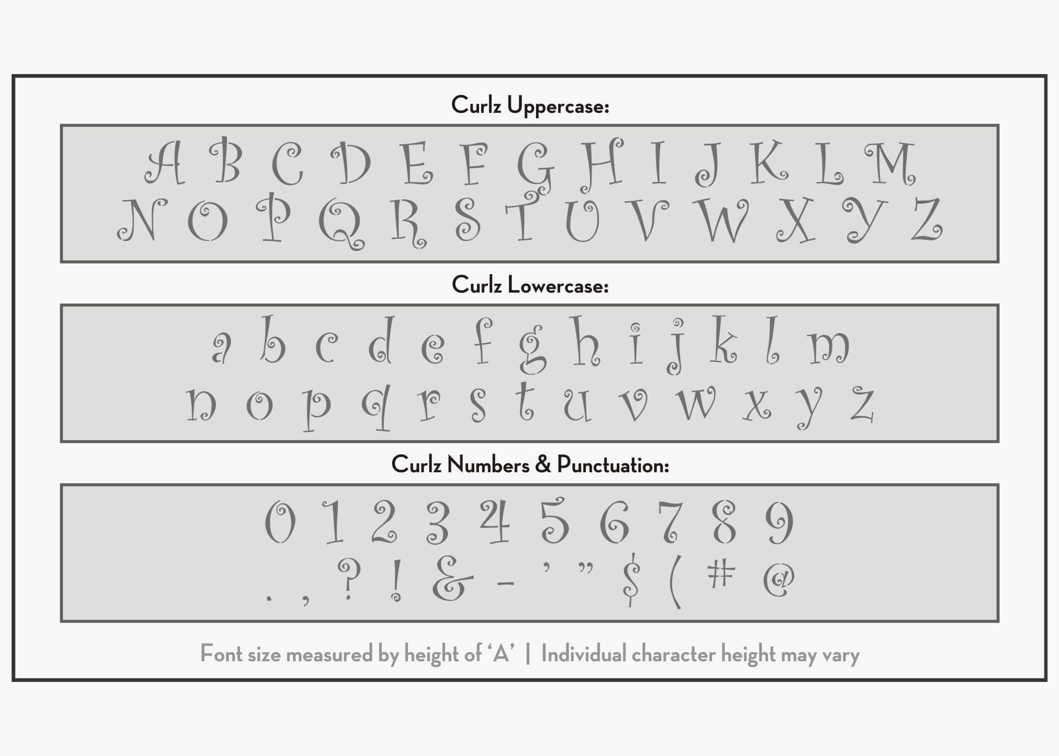 Curlz Font Alphabet Stencil | Letter Stencils | Stencils Online
