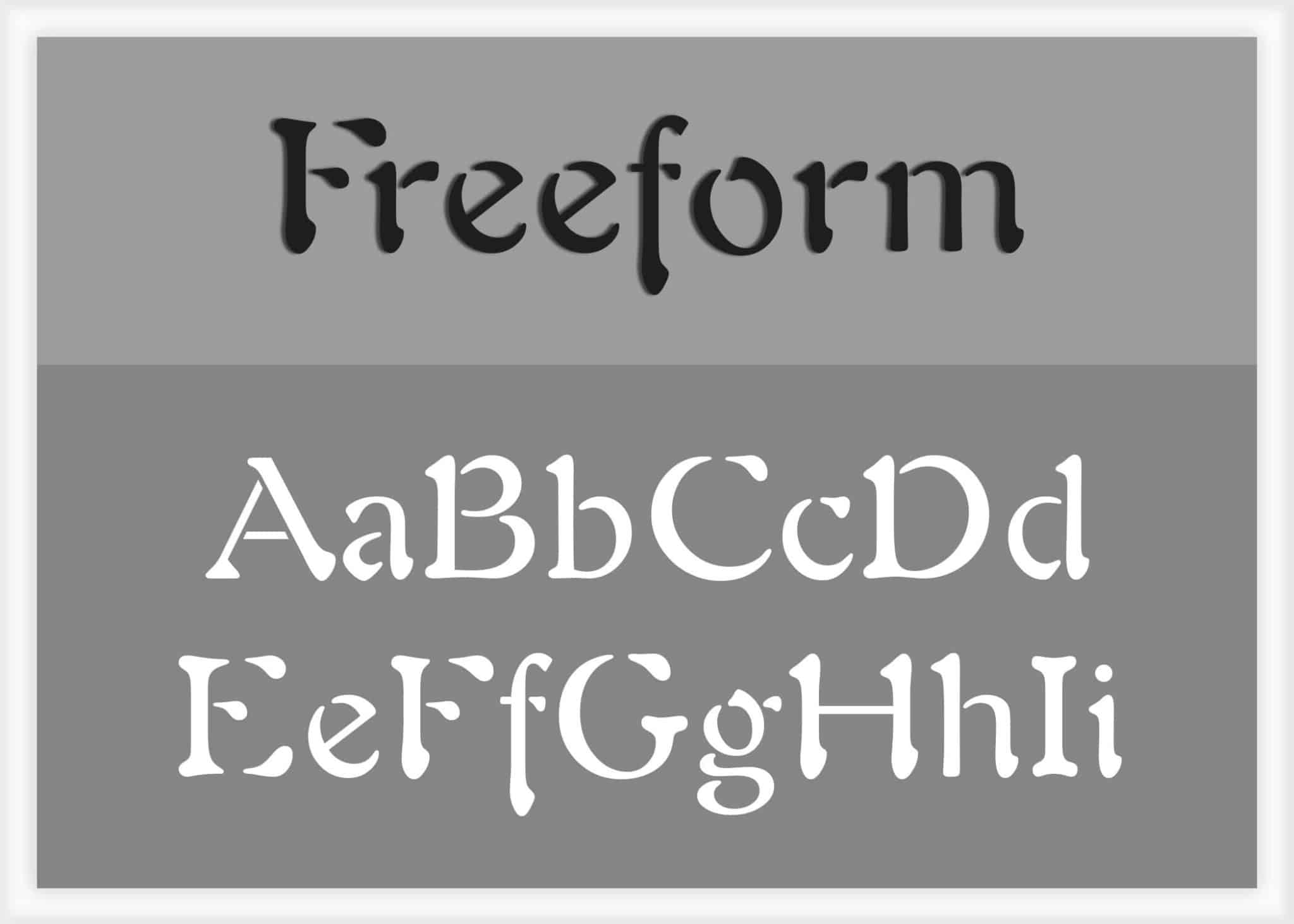 Freeform Font Alphabet Stencil | Letter Stencils | Stencils Online