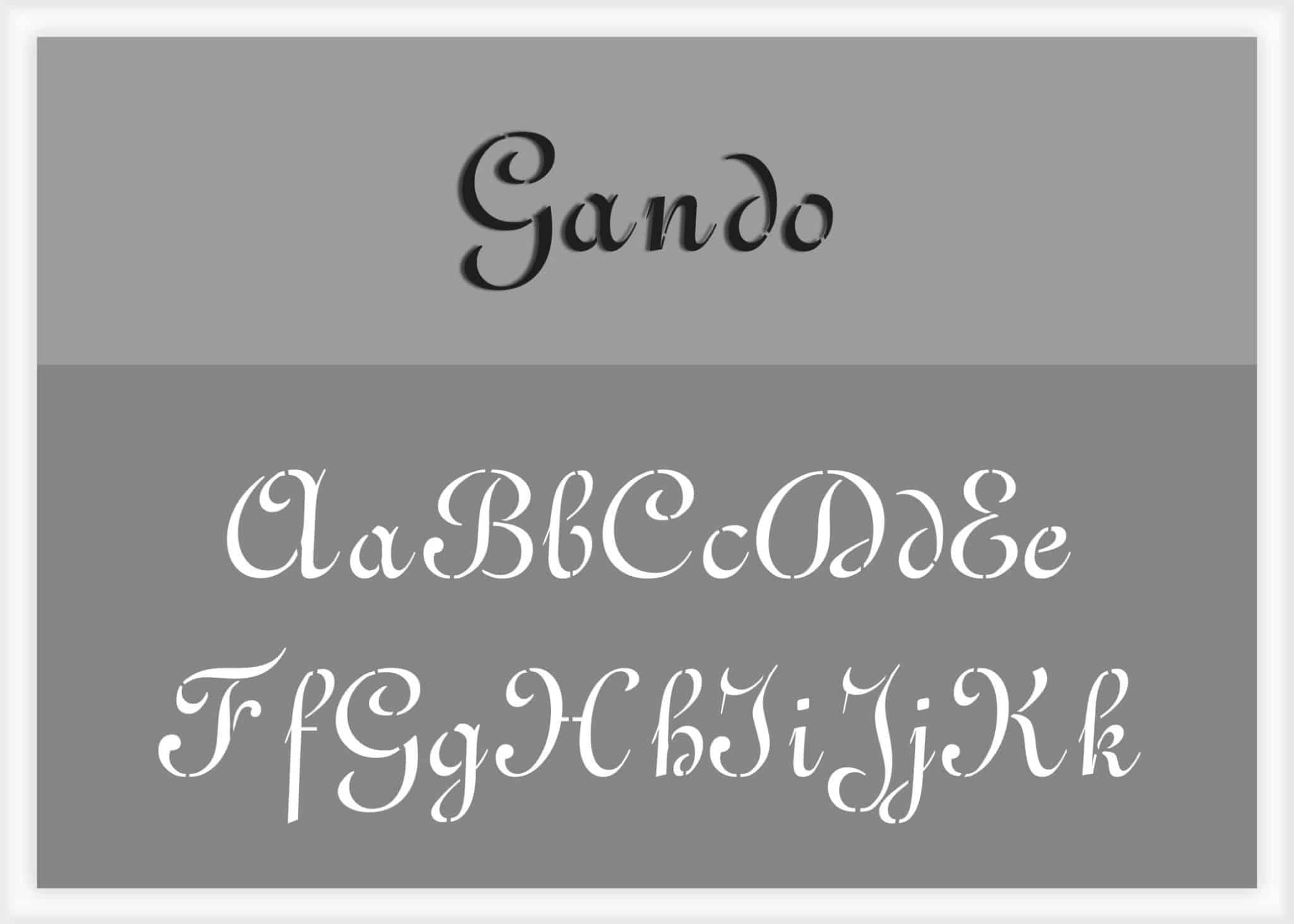 Gando Font Alphabet Stencil | Letter Stencils | Stencils Online
