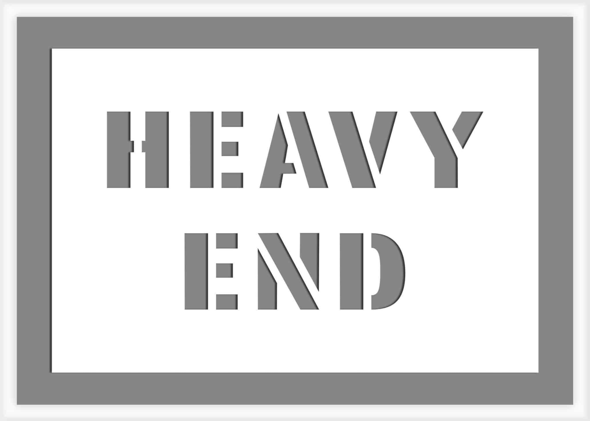Heavy End Text Stencil | Stencils Online