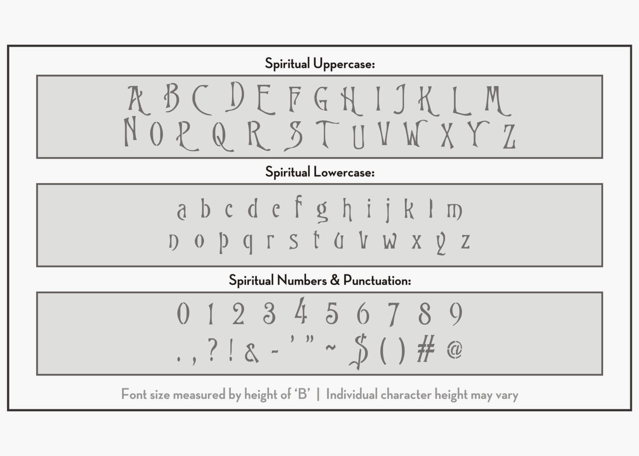 Spiritual Font Alphabet Stencil | Letter Stencils | Stencils Online