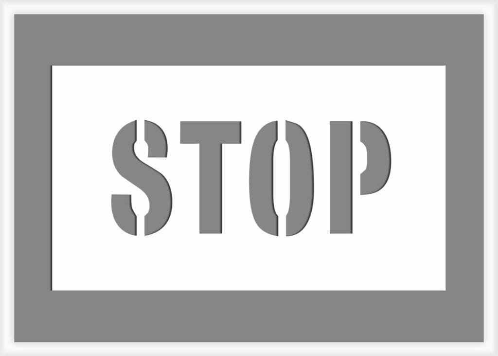 Stop Stencil | Pavement Marking Stencils | Stencils Online