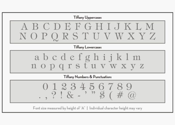 Tiffany Font Alphabet Stencil | Letter Stencils | Stencils Online