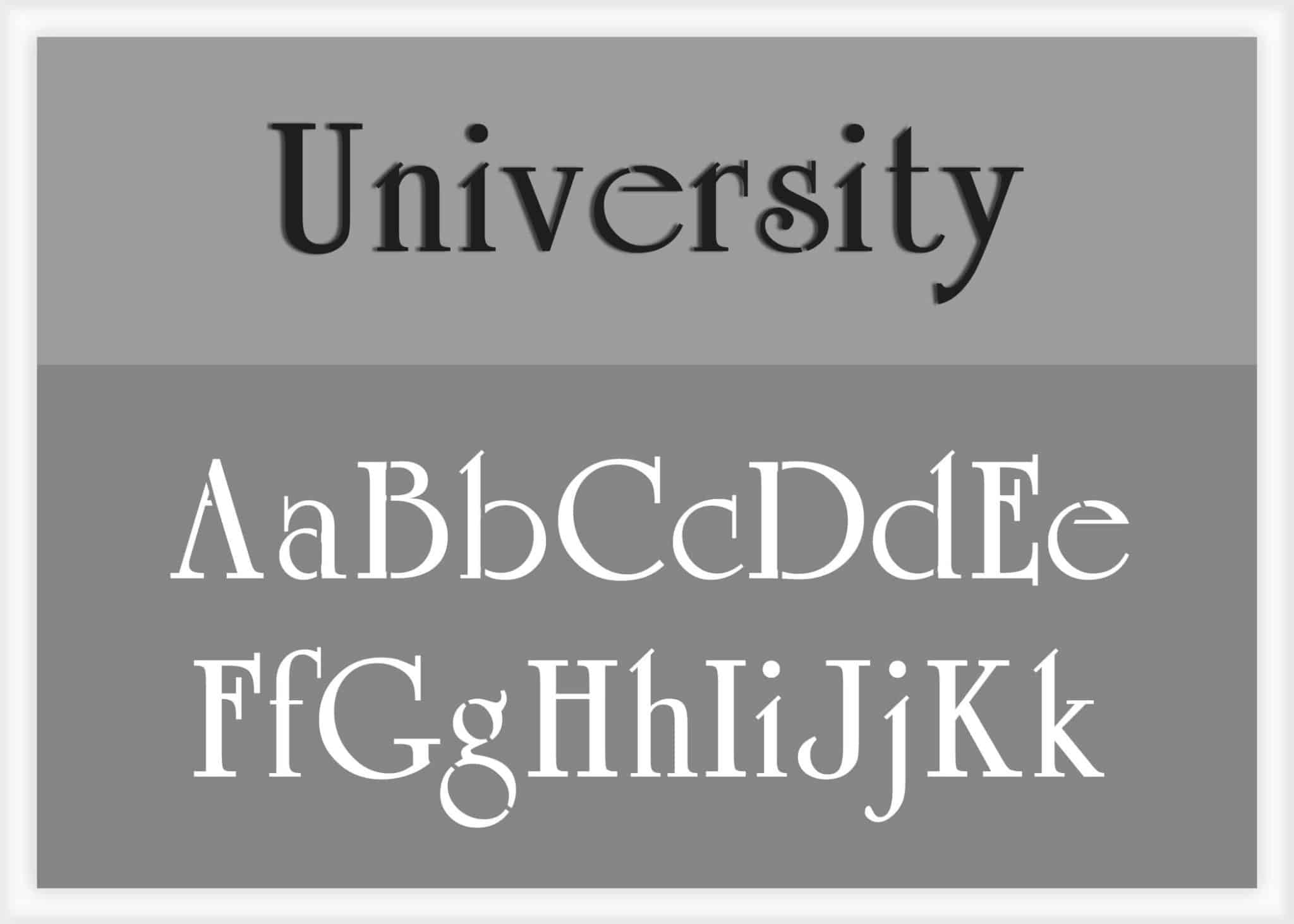 University Font Alphabet Stencil | Letter Stencils | Stencils Online