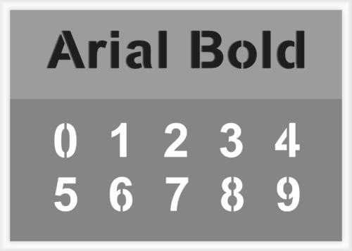 Arial Bold Number Stencil | Stencil Numbers | Stencils Online