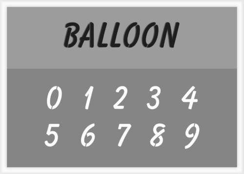 Balloon Font Number Stencil | Stencil Numbers | Stencils Online