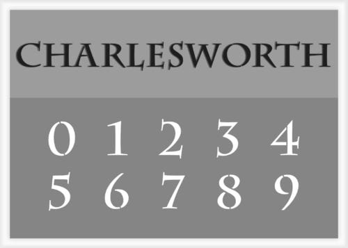Charlesworth Font Number Stencil | Stencil Numbers | Stencils Online