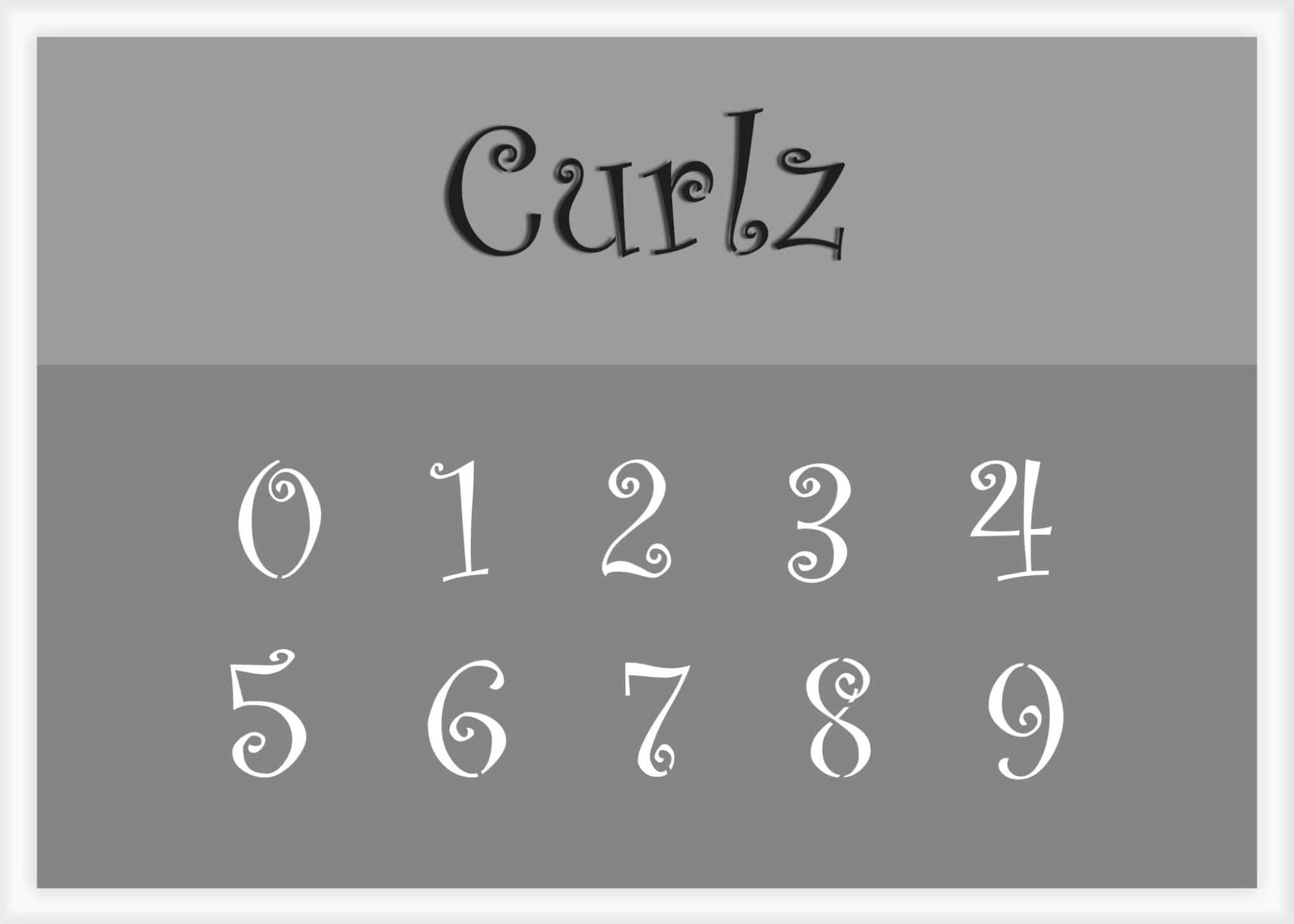 Curlz Font Number Stencil | Stencil Numbers | Stencils Online