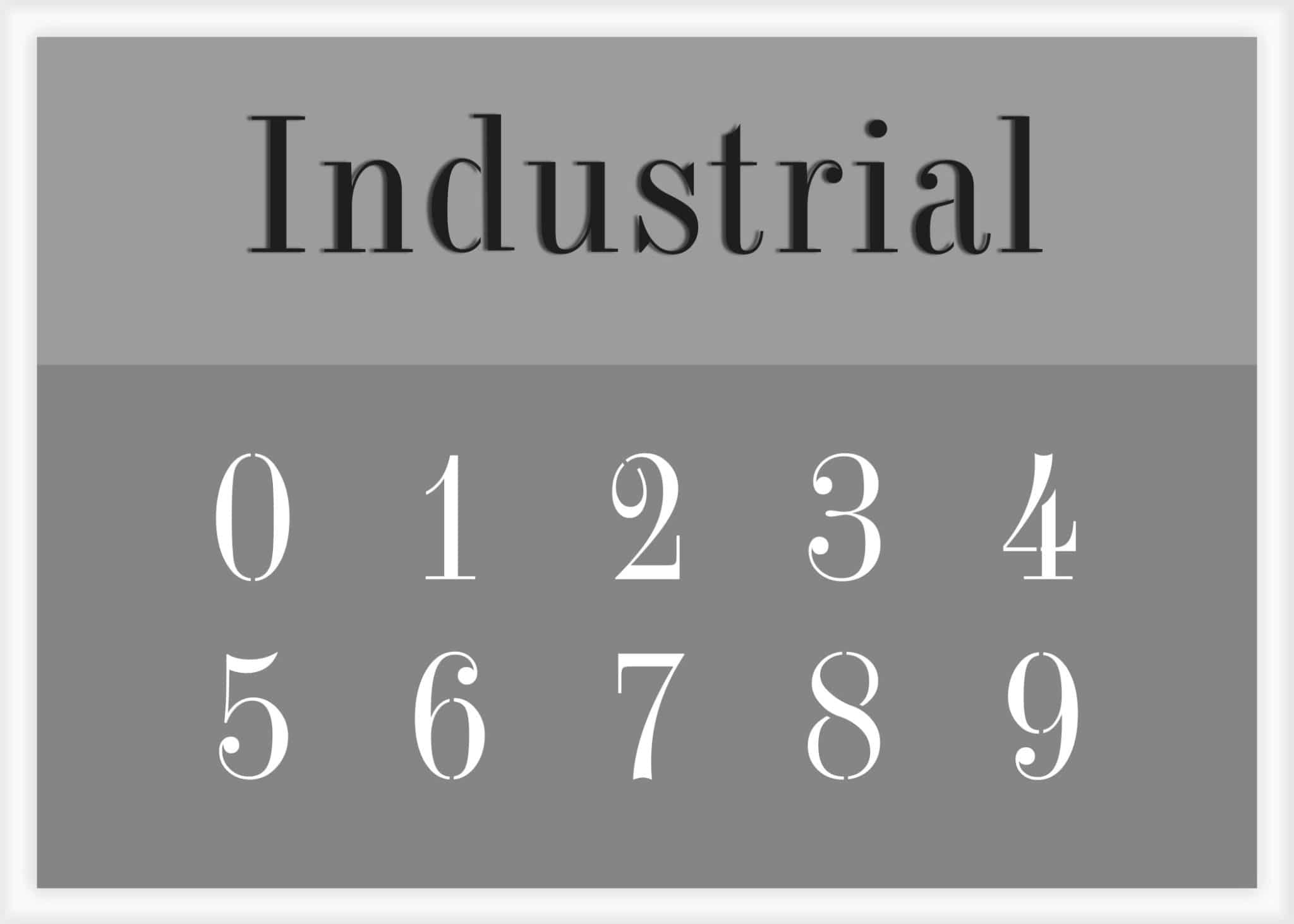 Industrial Font Number Stencil | Stencil Numbers | Stencils Online