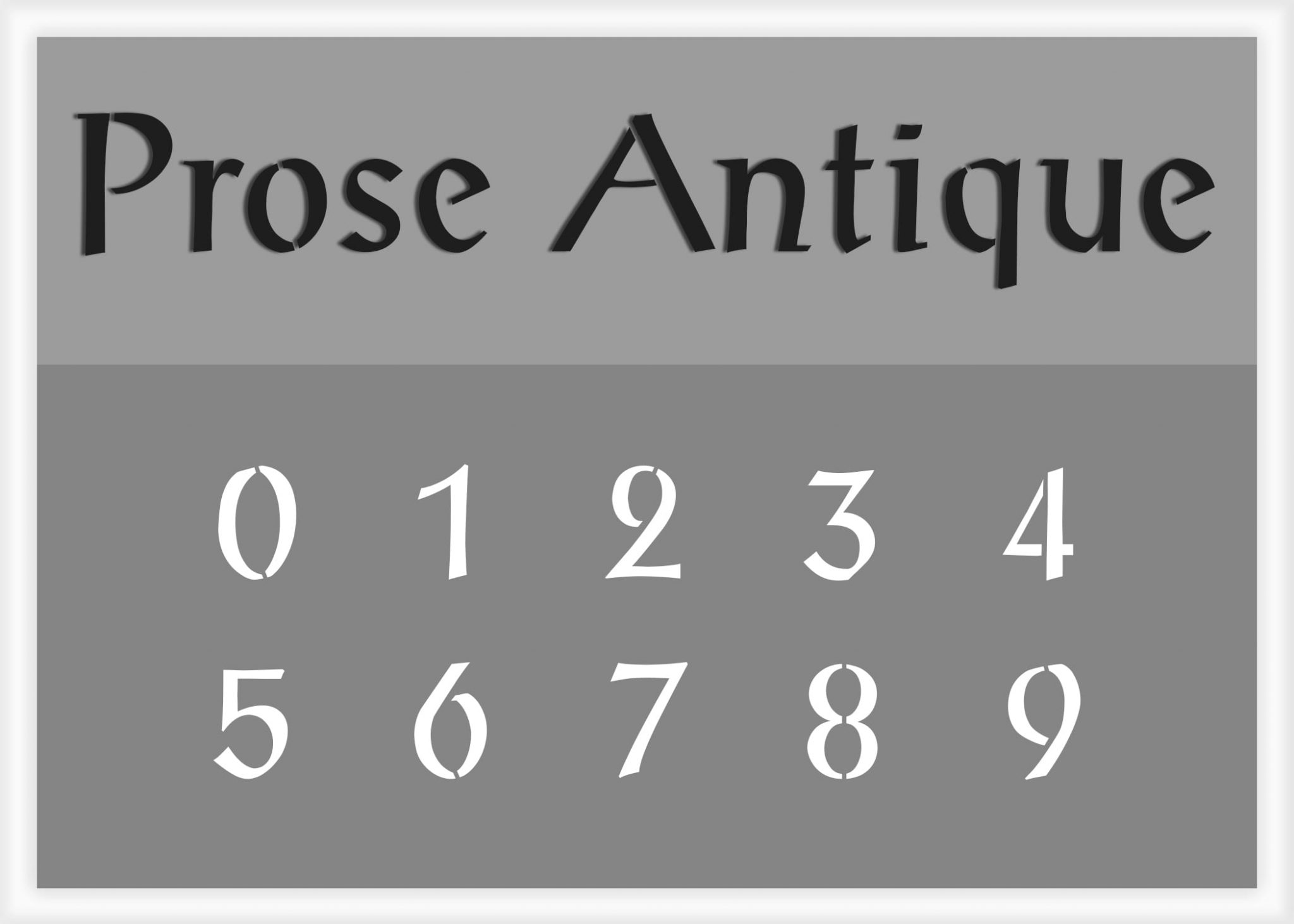 ProseAntique Font Number Stencil | Stencil Numbers | Stencils Online