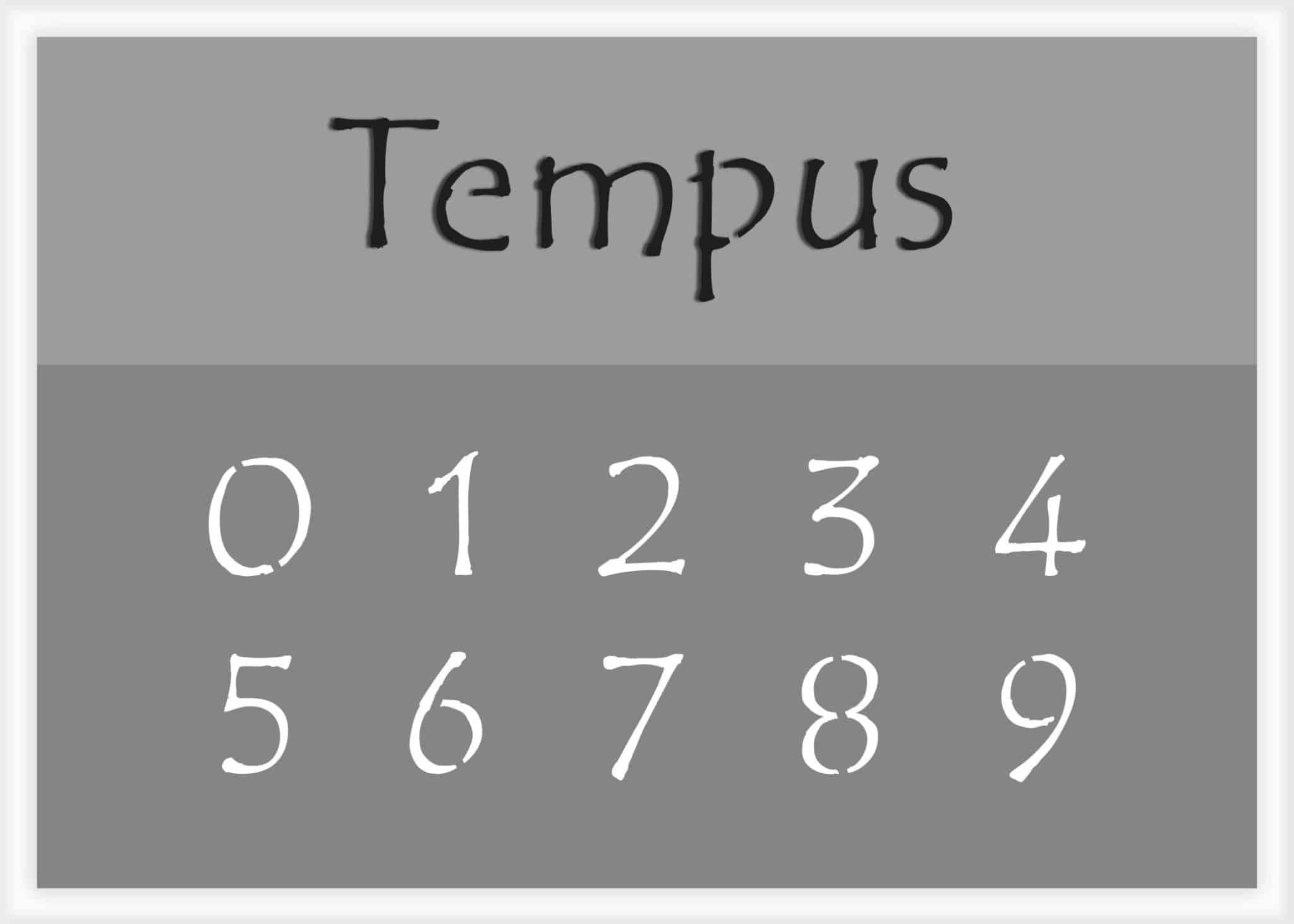 Tempus Font Number Stencil | Stencil Numbers | Stencils Online