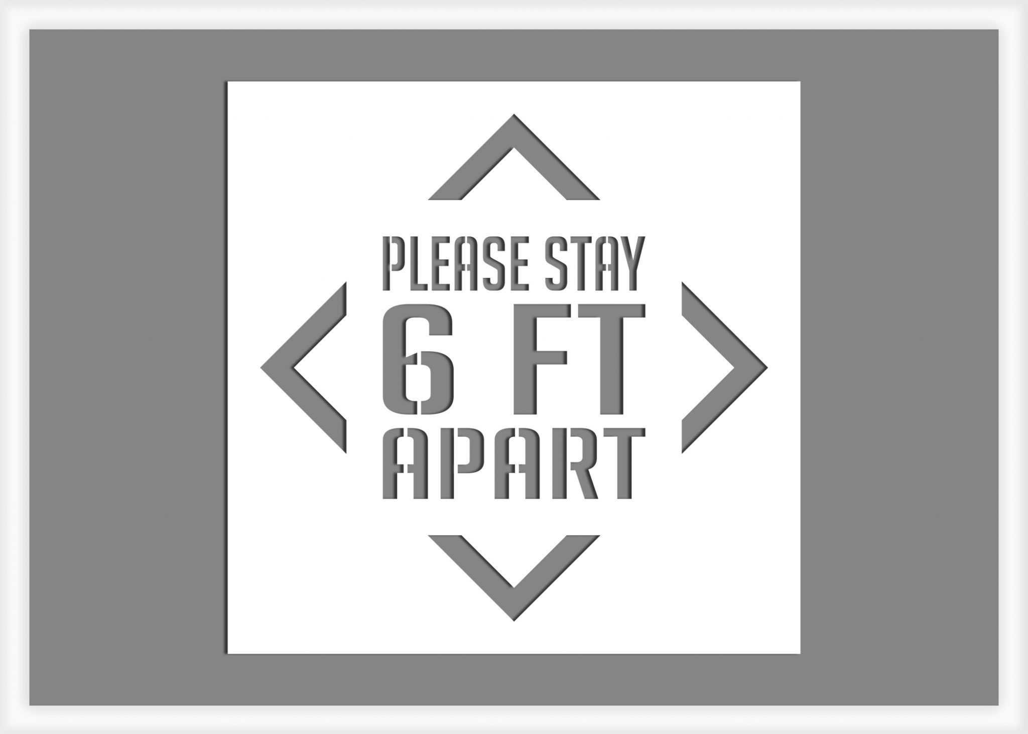 Stay 6' Apart Stencil 1 | Social Distancing Sign Stencils | Stencils Online
