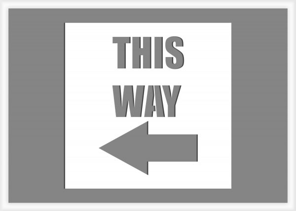 This Way Sign Stencil (left) | Sign Stencils | Stencils Online
