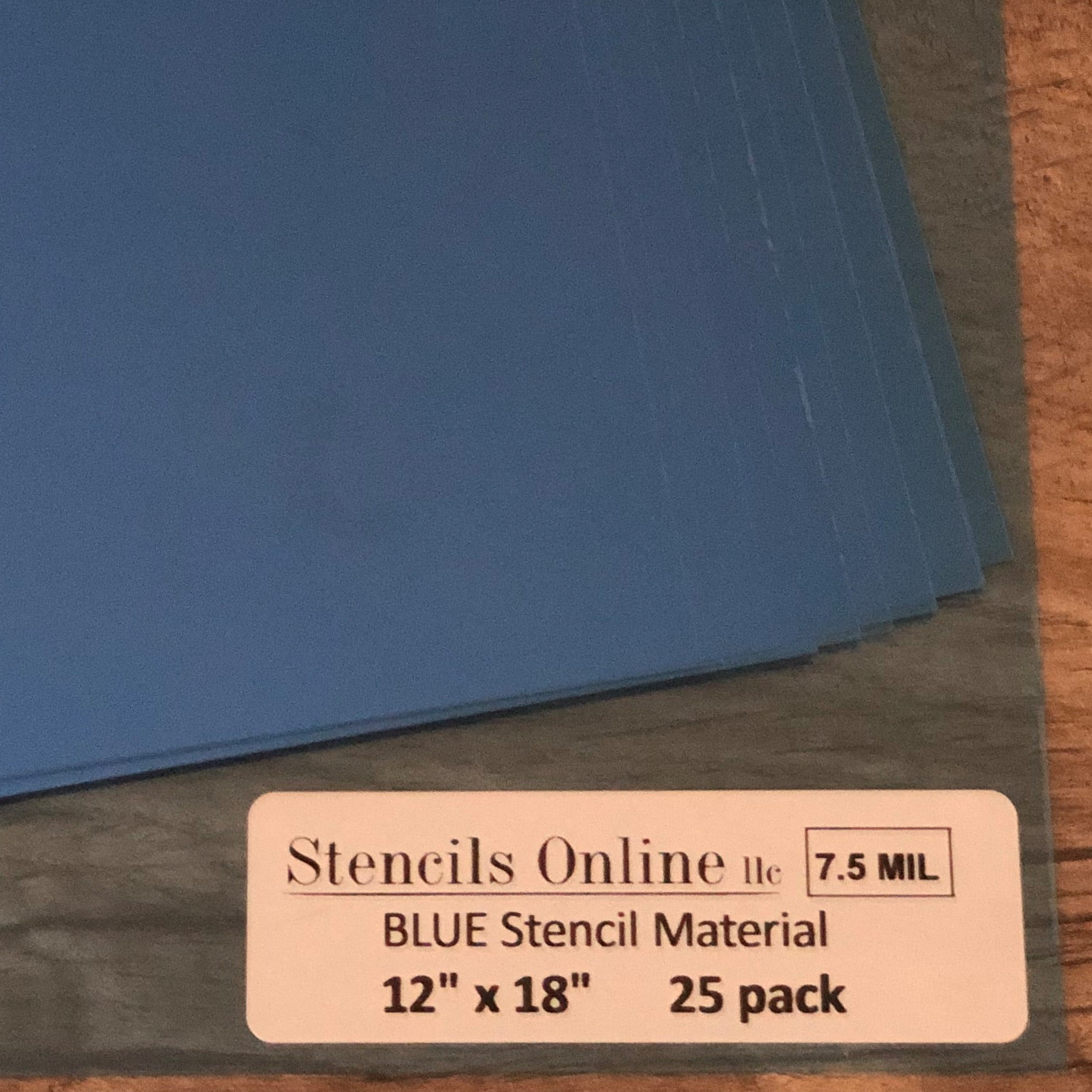 12" x 18" blue 7.5 MIL stencil material (25 sheets) | Stencils Online